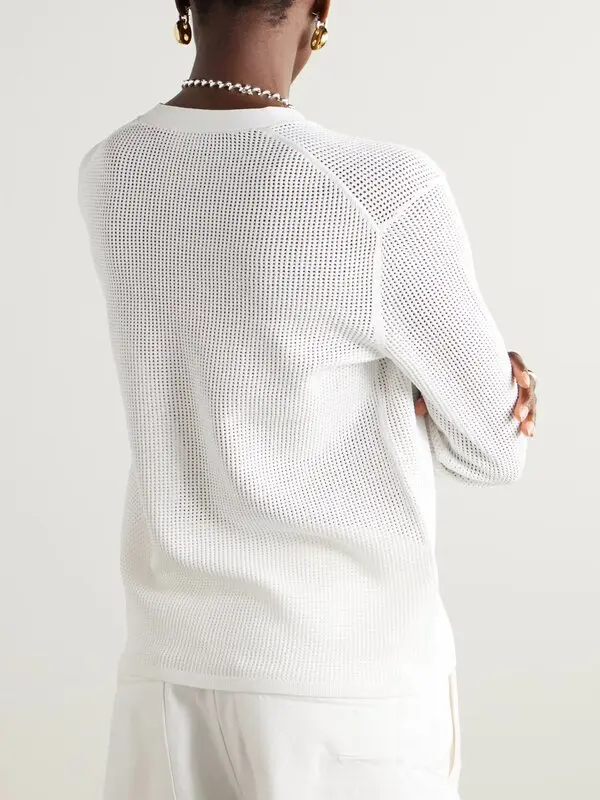 Theory Pointelle-knit V-neck Cardigan