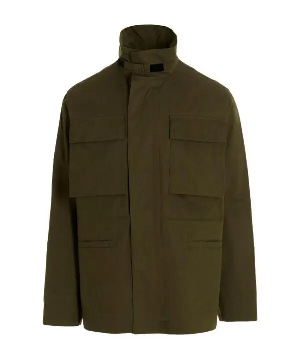 Off-White Arrow Printed Field Jacket - Green