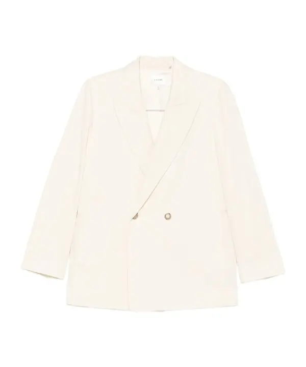 FRAME The Lounge Double-breasted Peak-lapel Blazer - Off-white