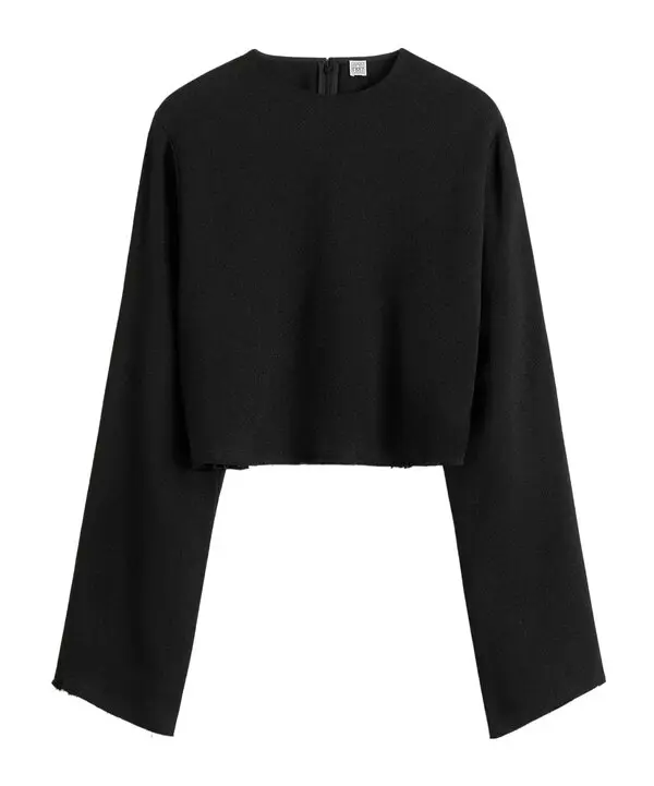 TOTEME Long-sleeved Crewneck Top With Straight Hem
