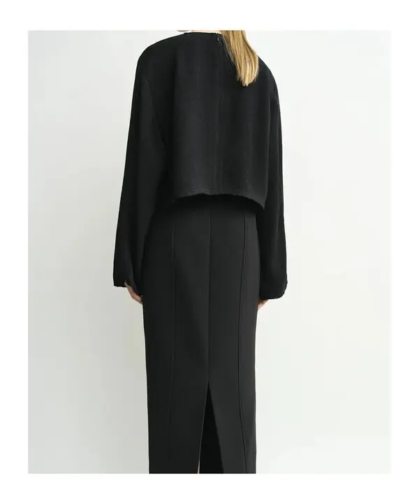 TOTEME Long-sleeved Crewneck Top With Straight Hem