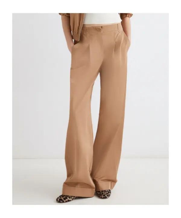 Marella Water-repellent Twill Wide-leg Trousers