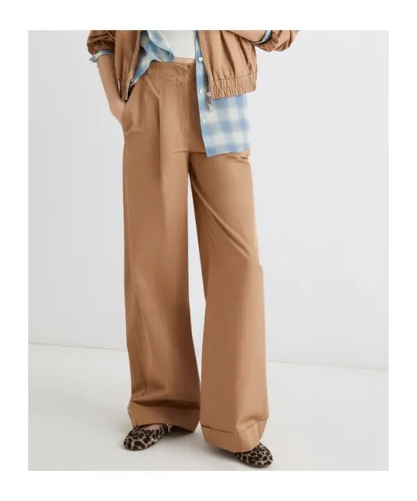 Marella Water-repellent Twill Wide-leg Trousers
