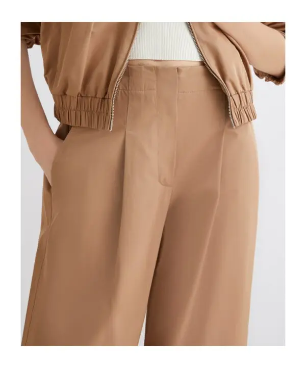 Marella Water-repellent Twill Wide-leg Trousers