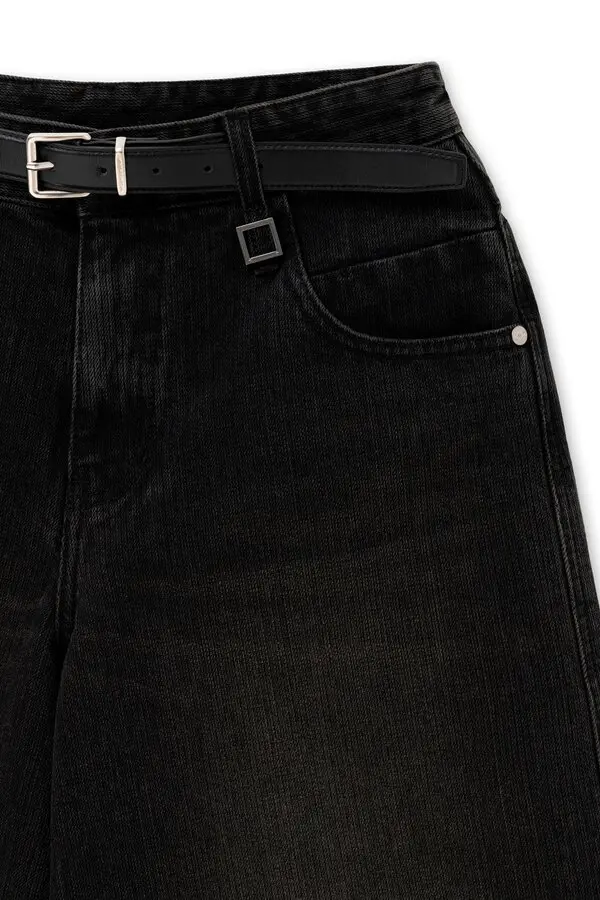 WOOYOUNGMI Belted Denim Shorts