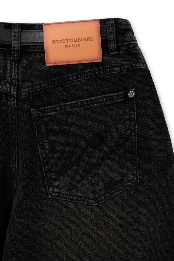 WOOYOUNGMI Belted Denim Shorts