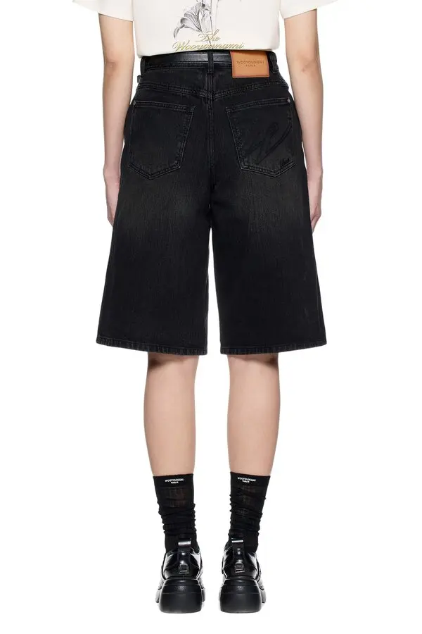 WOOYOUNGMI Belted Denim Shorts