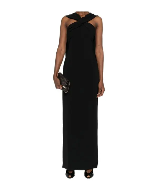 Solace London Rona Halterneck Maxi Dress - Black