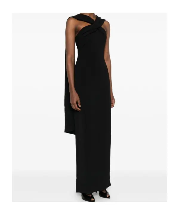 Solace London Rona Halterneck Maxi Dress - Black