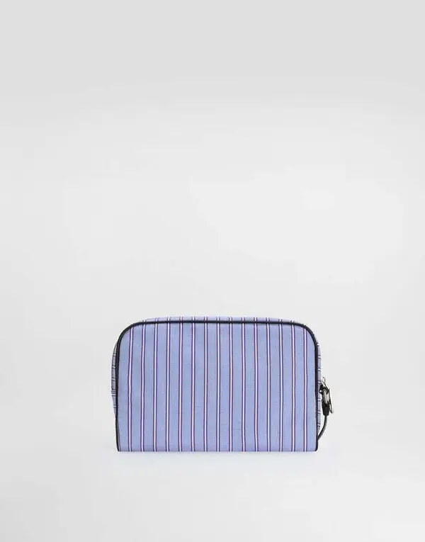 Dolce & Gabbana Striped Poplin Pouch - Blue