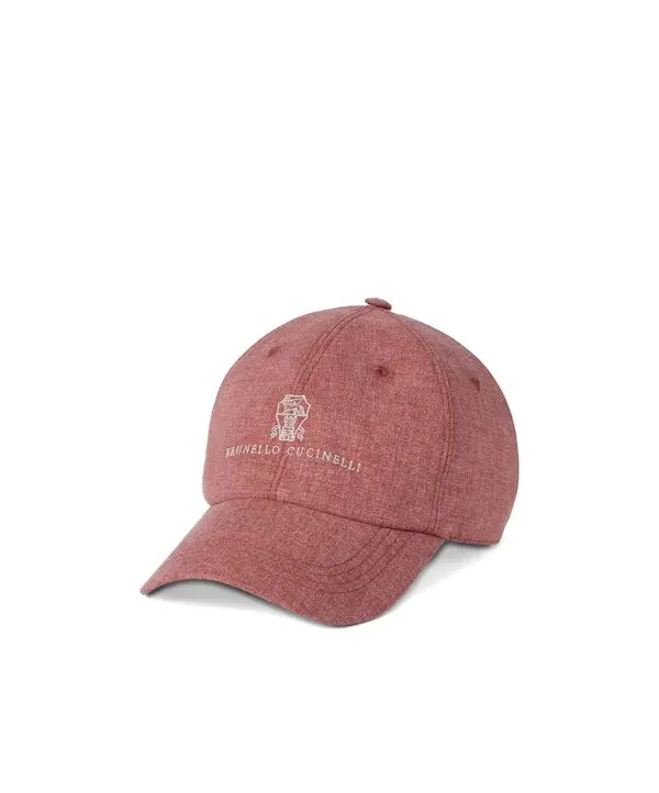 Brunello Cucinelli Embroidered Logo Baseball Cap - Coral Red
