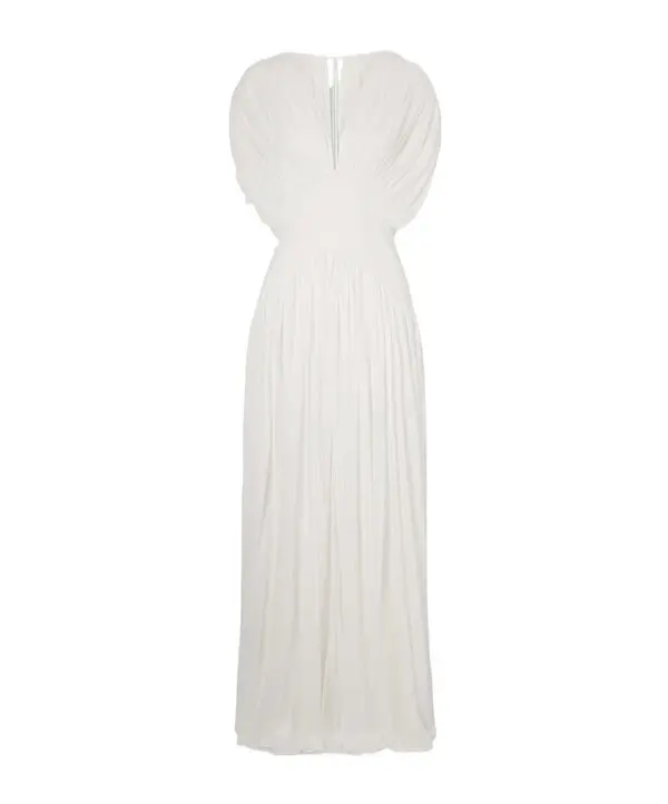 Tove Lyla Gathered Jersey Gown - White