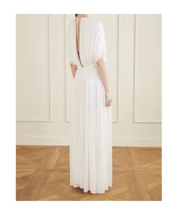 Tove Lyla Gathered Jersey Gown - White