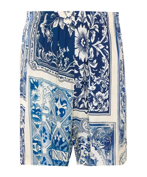 IH NOM UH NIT Baroque Print Shorts - Blue