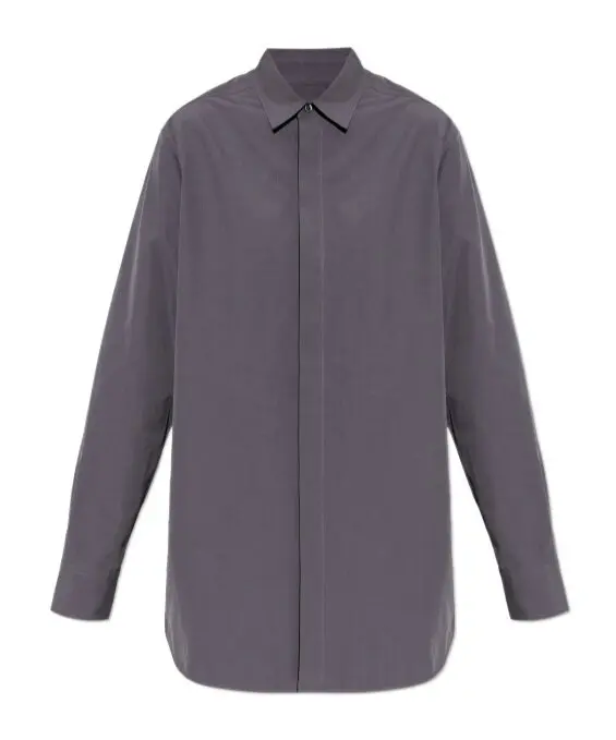 JIL SANDER Long Shirt With Back Slit - Black