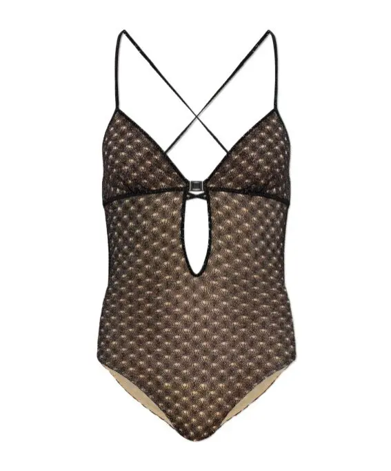 Missoni Sleeveless Cut-out Patterned One Piece - Brown