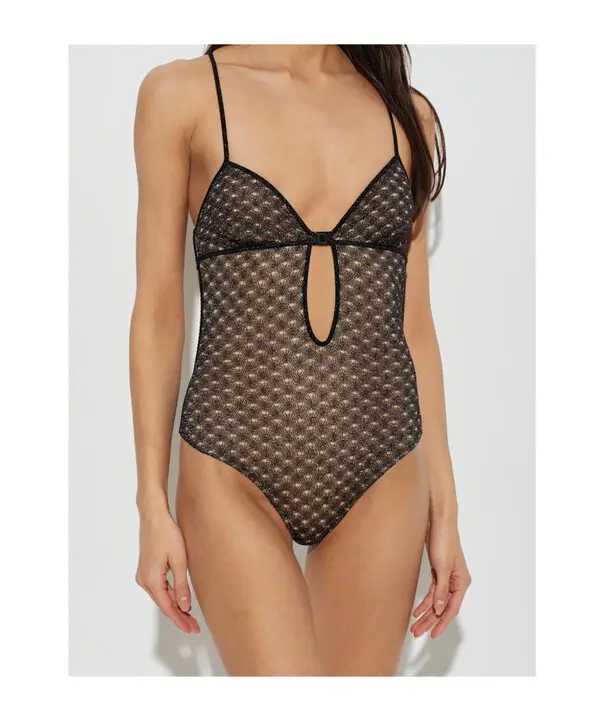 Missoni Sleeveless Cut-out Patterned One Piece - Brown
