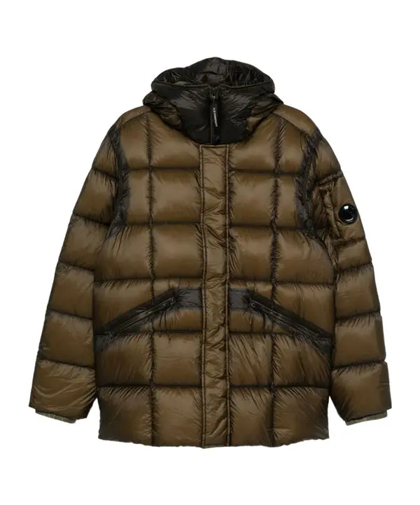 C.P. COMPANY Hooded Quilted Jacket - Black