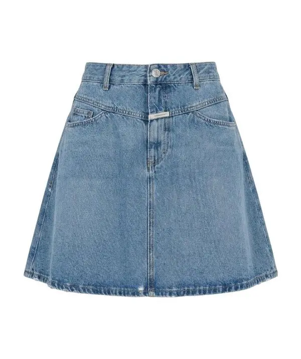 Closed Cotton Short Skirt - Mid Blue