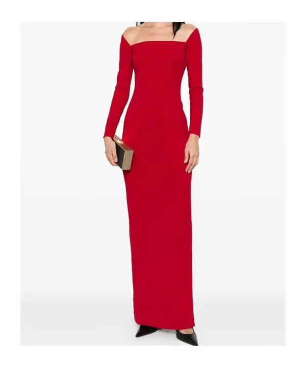 Solace Lolita Square Neck Long-sleeved Gown - Red