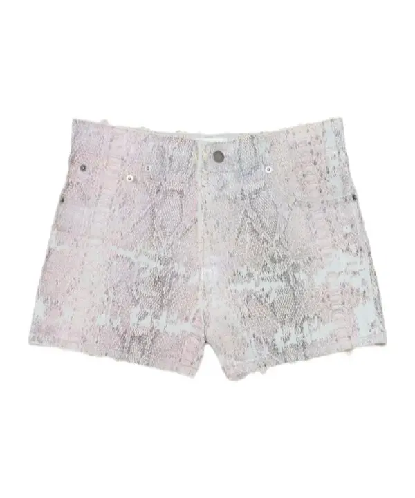 HAIKURE Brit Snake Denim Shorts - White