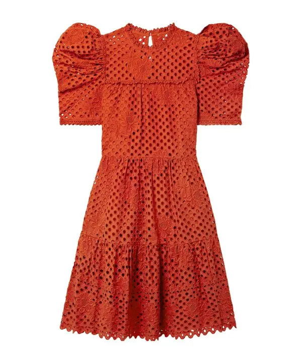 Ulla Johnson Short Sleeve Eyelet Dress