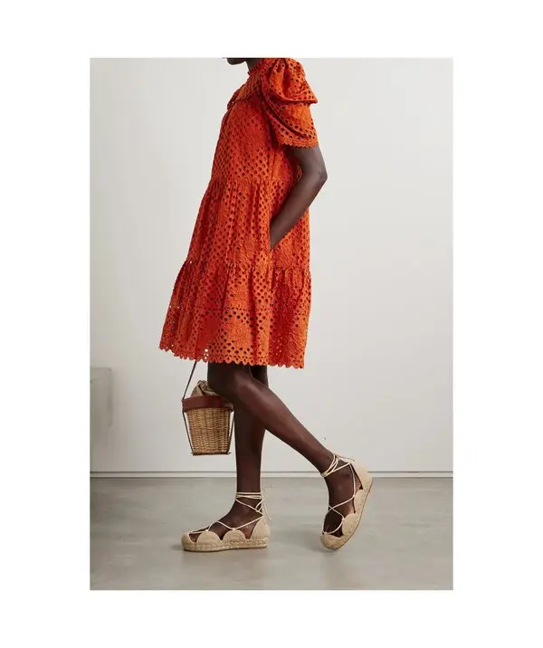 Ulla Johnson Short Sleeve Eyelet Dress