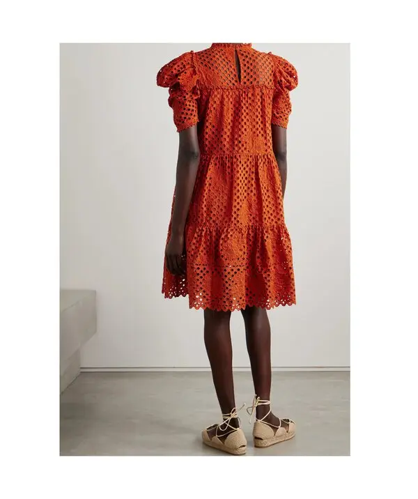 Ulla Johnson Short Sleeve Eyelet Dress