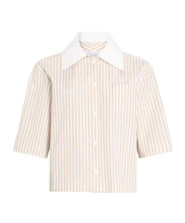 PATOU Striped Short-sleeved Shirt - White