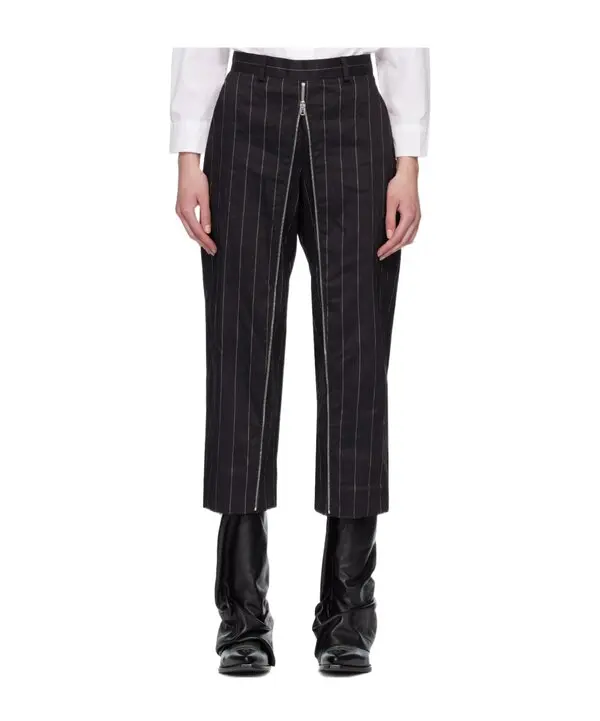 R13 Front Zipper Trousers - Black