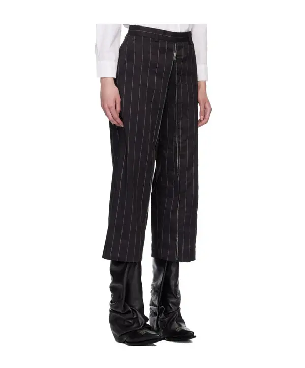 R13 Pinstriped Front Zipper Trousers