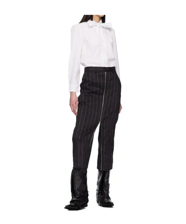 R13 Pinstriped Front Zipper Trousers