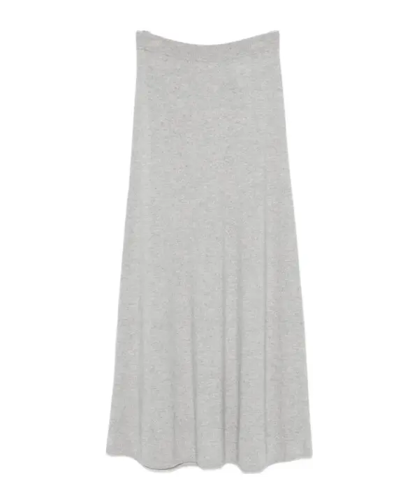 LISA YANG Ribbed-trim Cashmere Skirt - Dovegrey