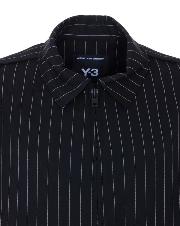 Y3 Long-sleeved Striped Zip-up Blouson Jacket