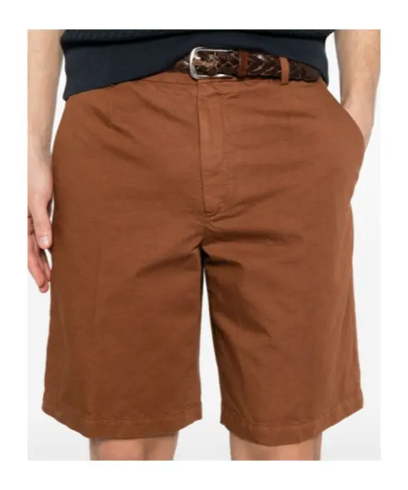 Zegna Flat-front Belt Loop Shorts - Brown