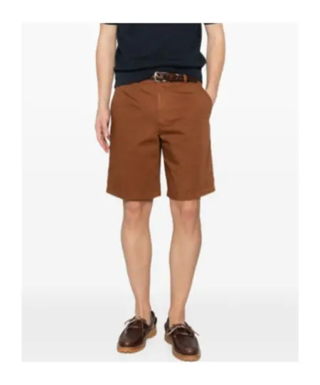 Zegna Flat-front Belt Loop Shorts - Brown