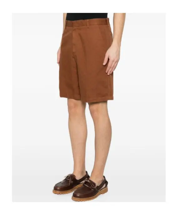Zegna Flat-front Belt Loop Shorts - Brown