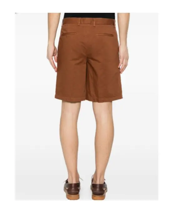 Zegna Flat-front Belt Loop Shorts - Brown