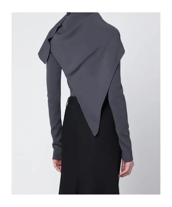 ENTIRE STUDIOS Asymmetrical Panel Knitted Sweater - Black
