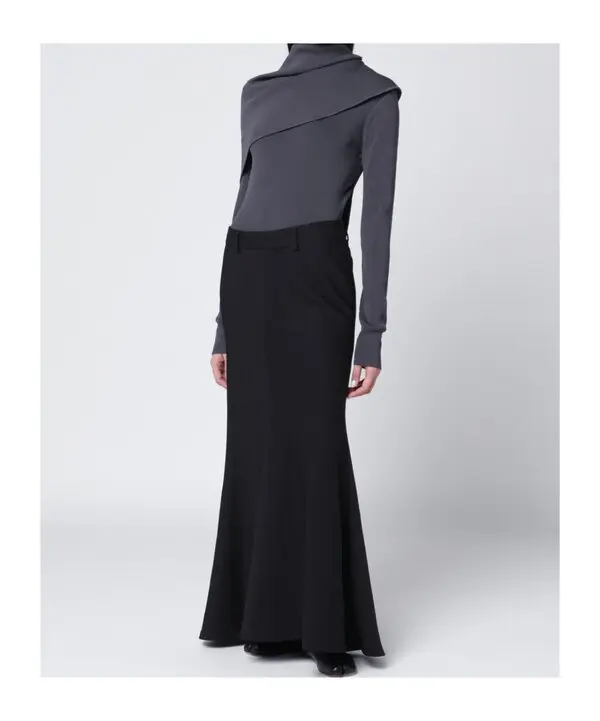 ENTIRE STUDIOS Asymmetrical Panel Knitted Sweater - Black