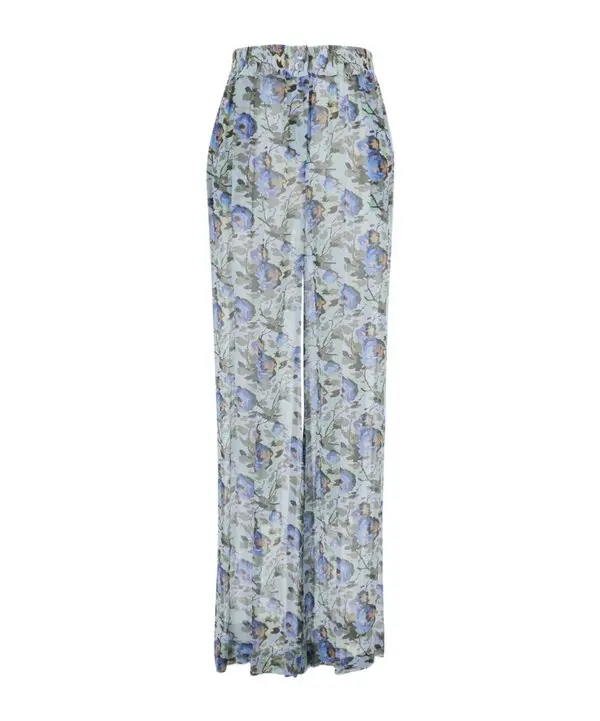 SEMICOUTURE Floral Wide-leg Pants