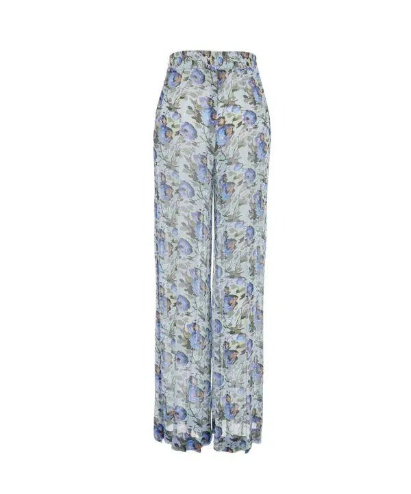 SEMICOUTURE Floral Wide-leg Pants