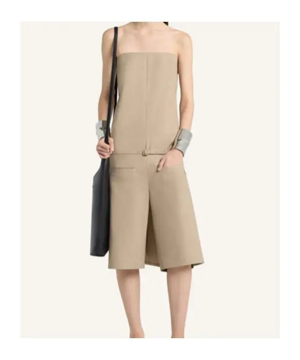 COURREGES Courrèges Belted Bustier Jumpsuit - Nude