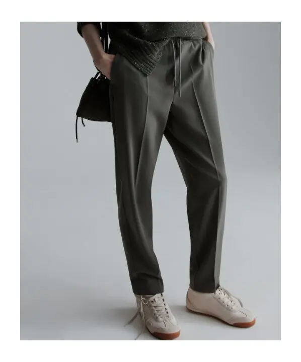 Marella Stretch Twill Joggers With Drawstring Waist