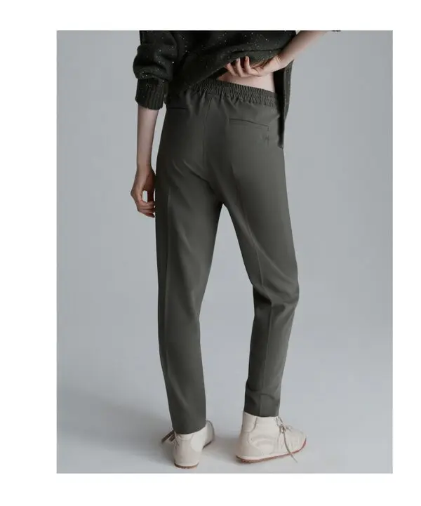 Marella Stretch Twill Joggers With Drawstring Waist