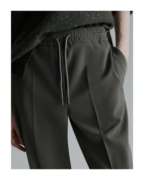 Marella Stretch Twill Joggers With Drawstring Waist