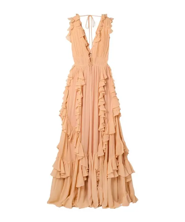 Ulla Johnson Florella Ruffled Silk-chiffon Gown - Pale Pink