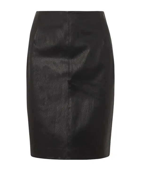 Nour Hammour Paneled Leather Pencil Skirt