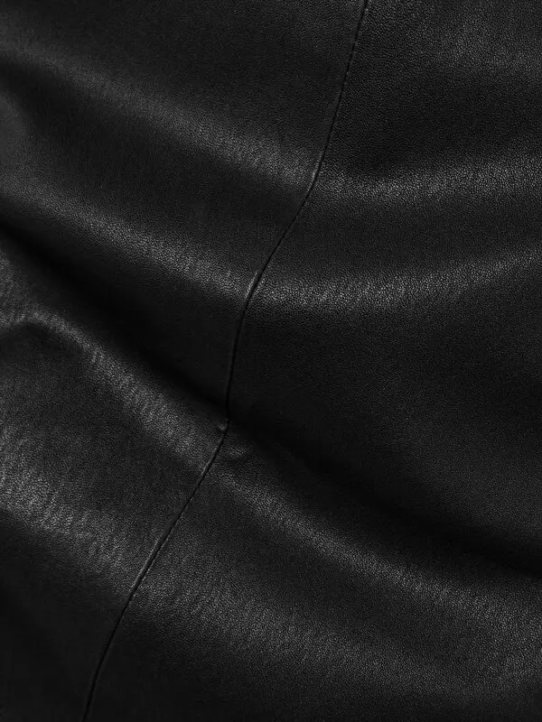 Nour Hammour Paneled Leather Pencil Skirt