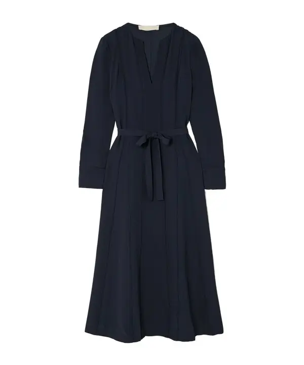Ulla Johnson Asilia Belted Crepe Midi Dress - Navy